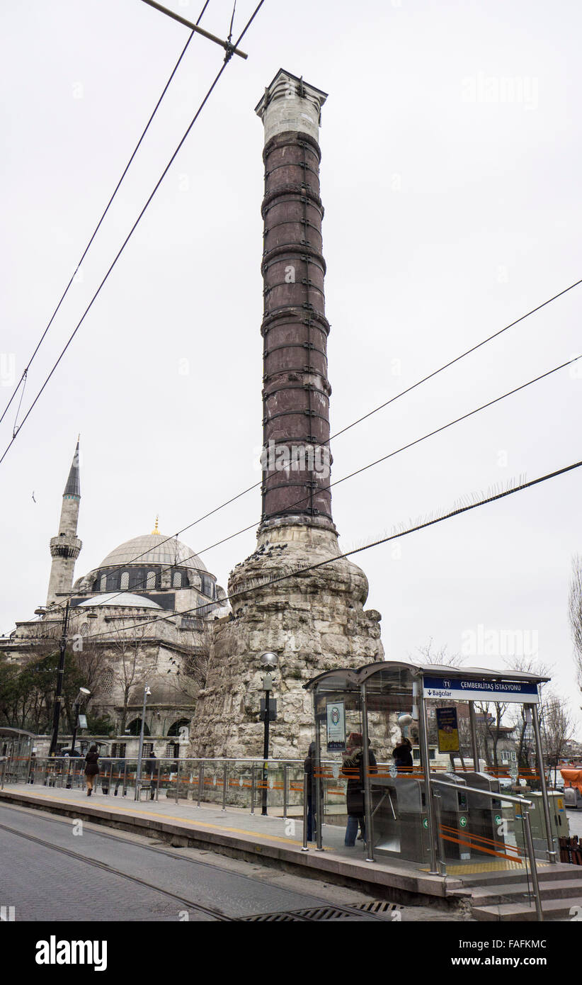 Turkey travel - Istanbul. Iron bound pillar Stock Photo - Alamy
