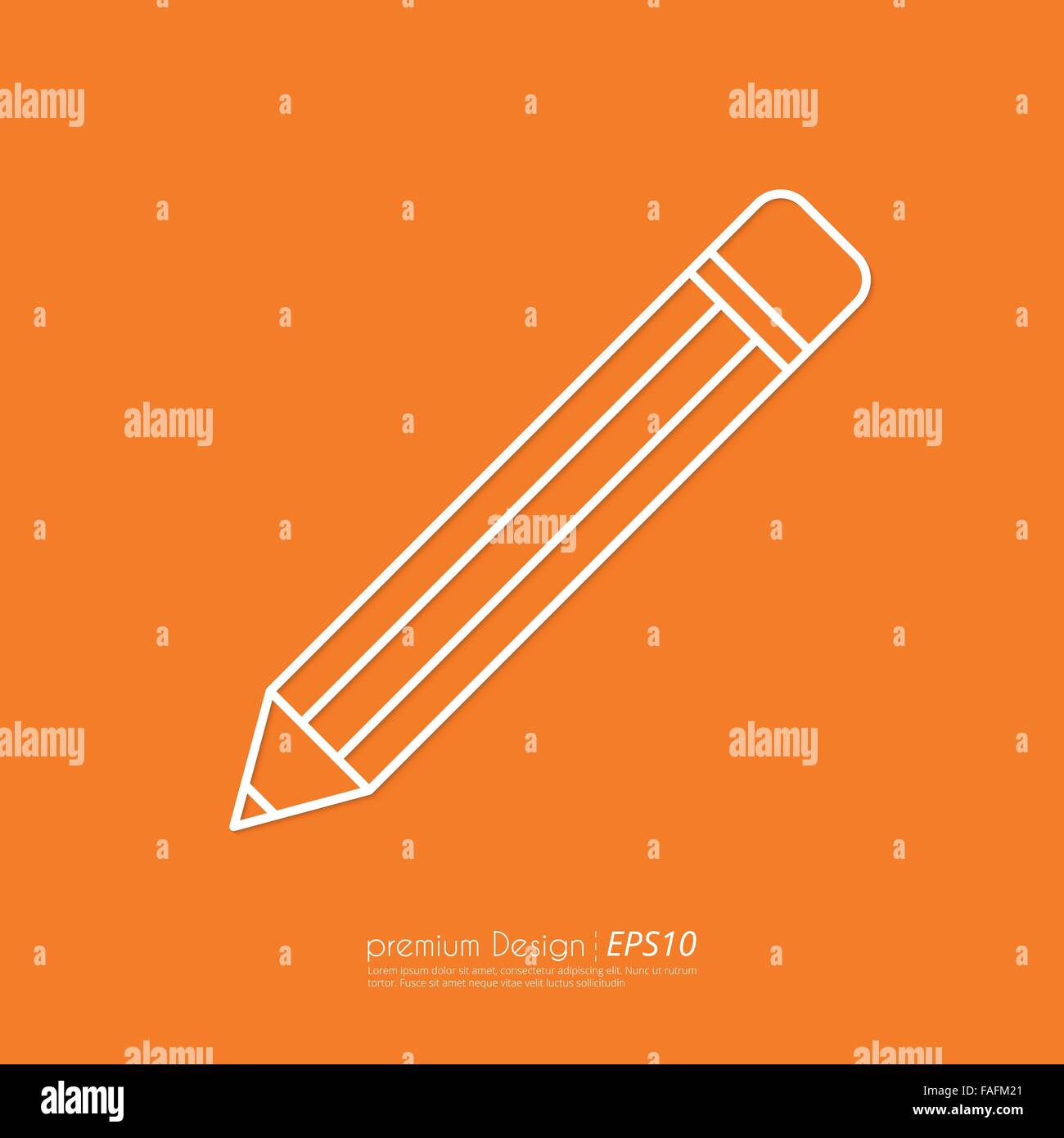 Vector illustration of a linear pencil icon Stock Vector Image & Art ...