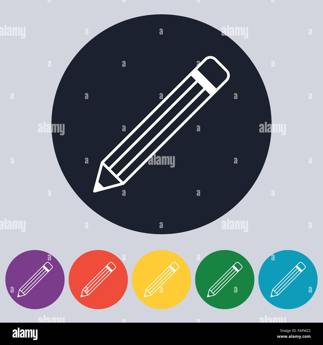 Vector illustration of a linear pencil icon Stock Vector Image & Art ...