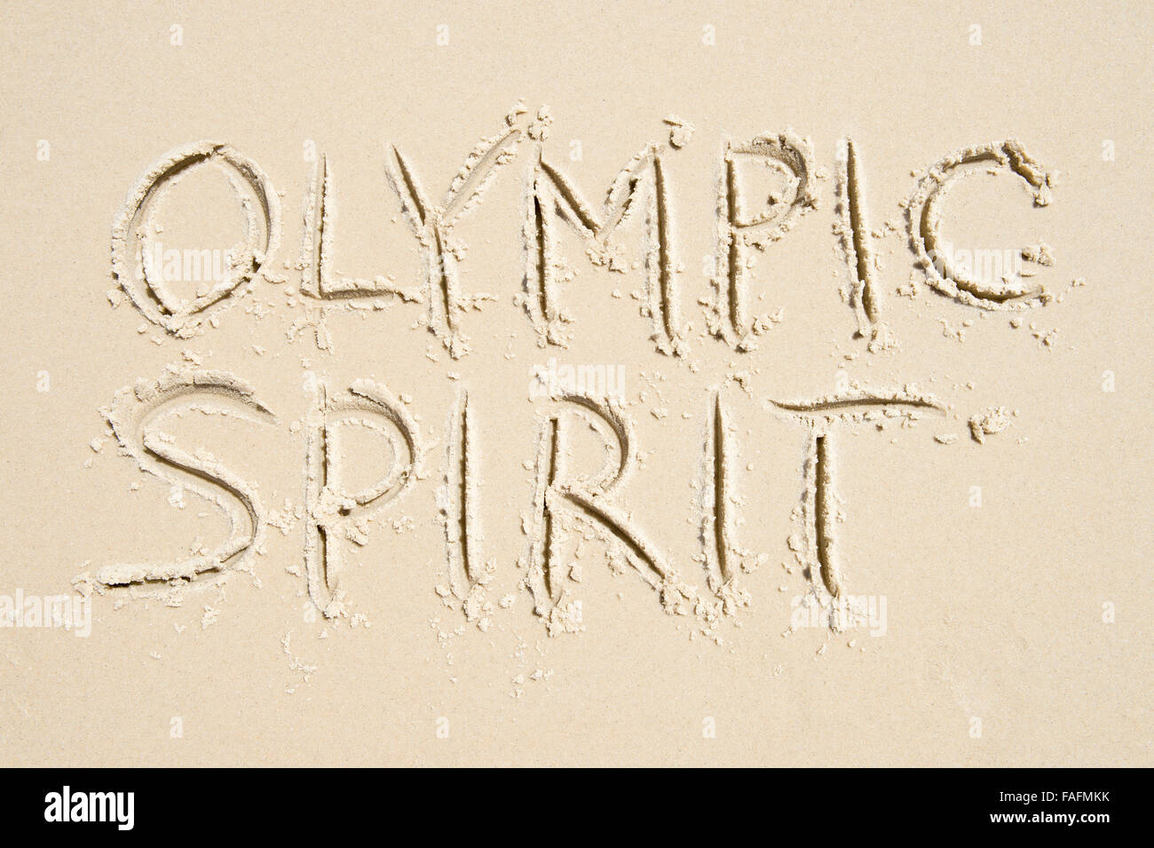 RIO DE JANEIRO, BRAZIL - MARCH 20, 2015: Simple Olympic spirit message ...