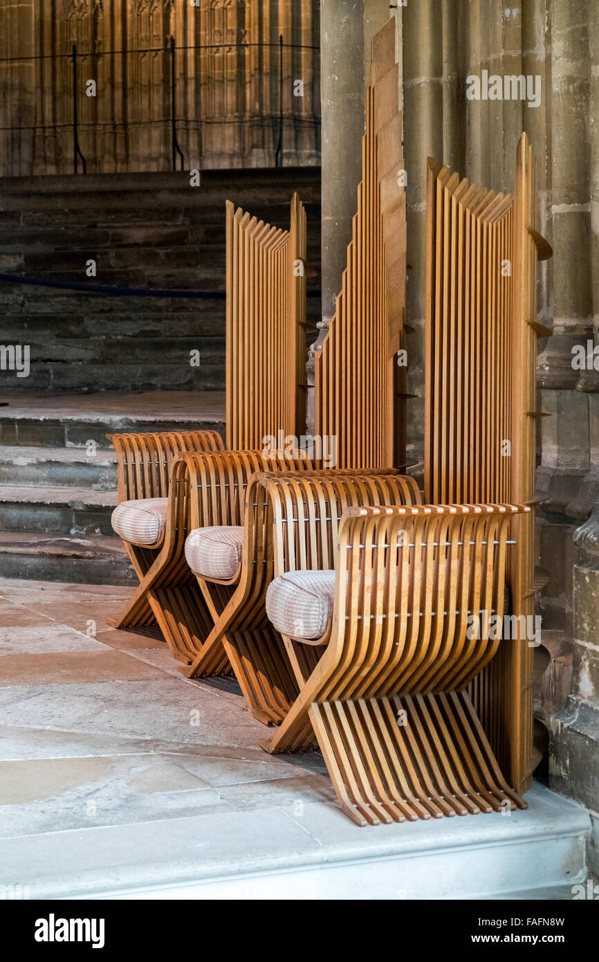 Wooden Chairs in Canterbury Cathedral Stock Photo - Alamy