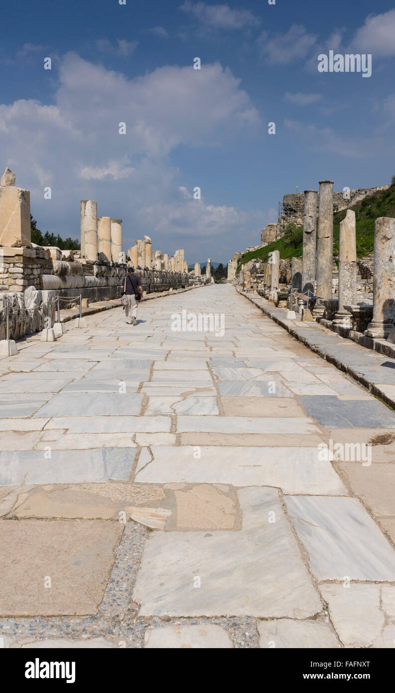 Turkey travel - the city of Ephesus, ancient Efes. The main street ...