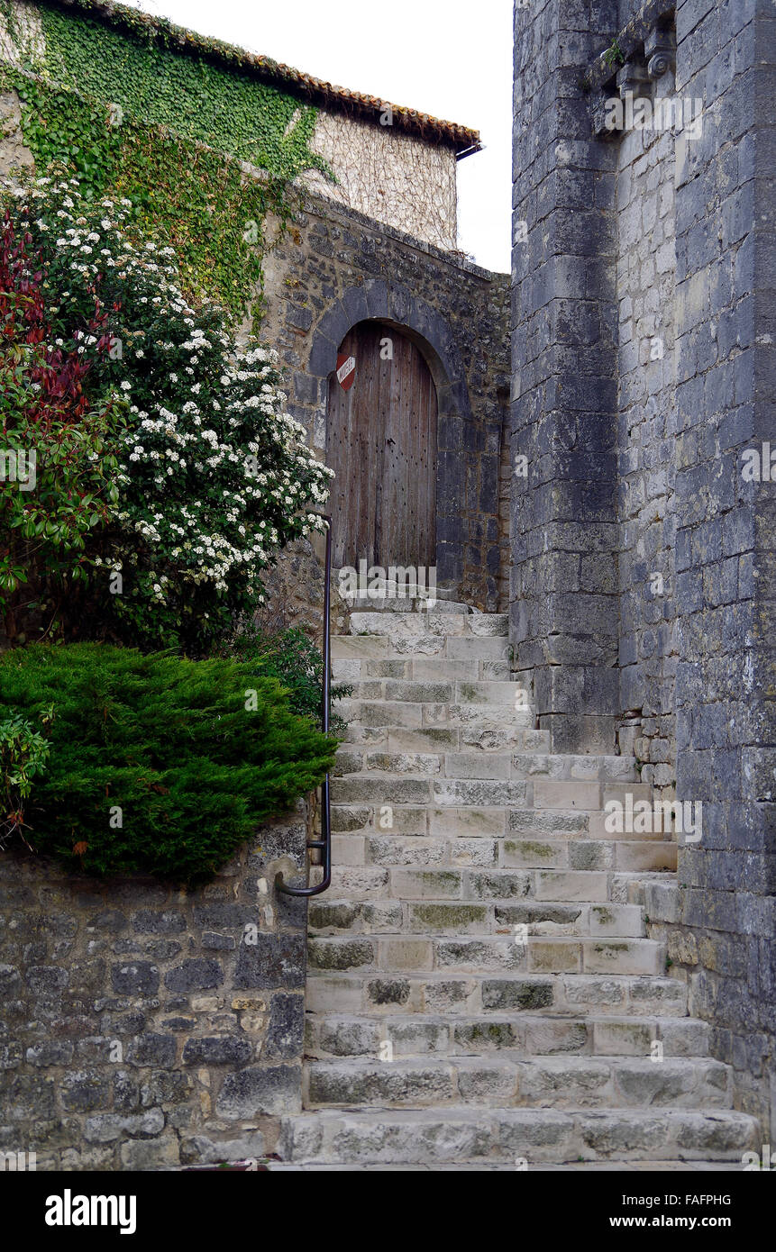 Chauvigny, France. Medieval town stone steps Stock Photo - Alamy