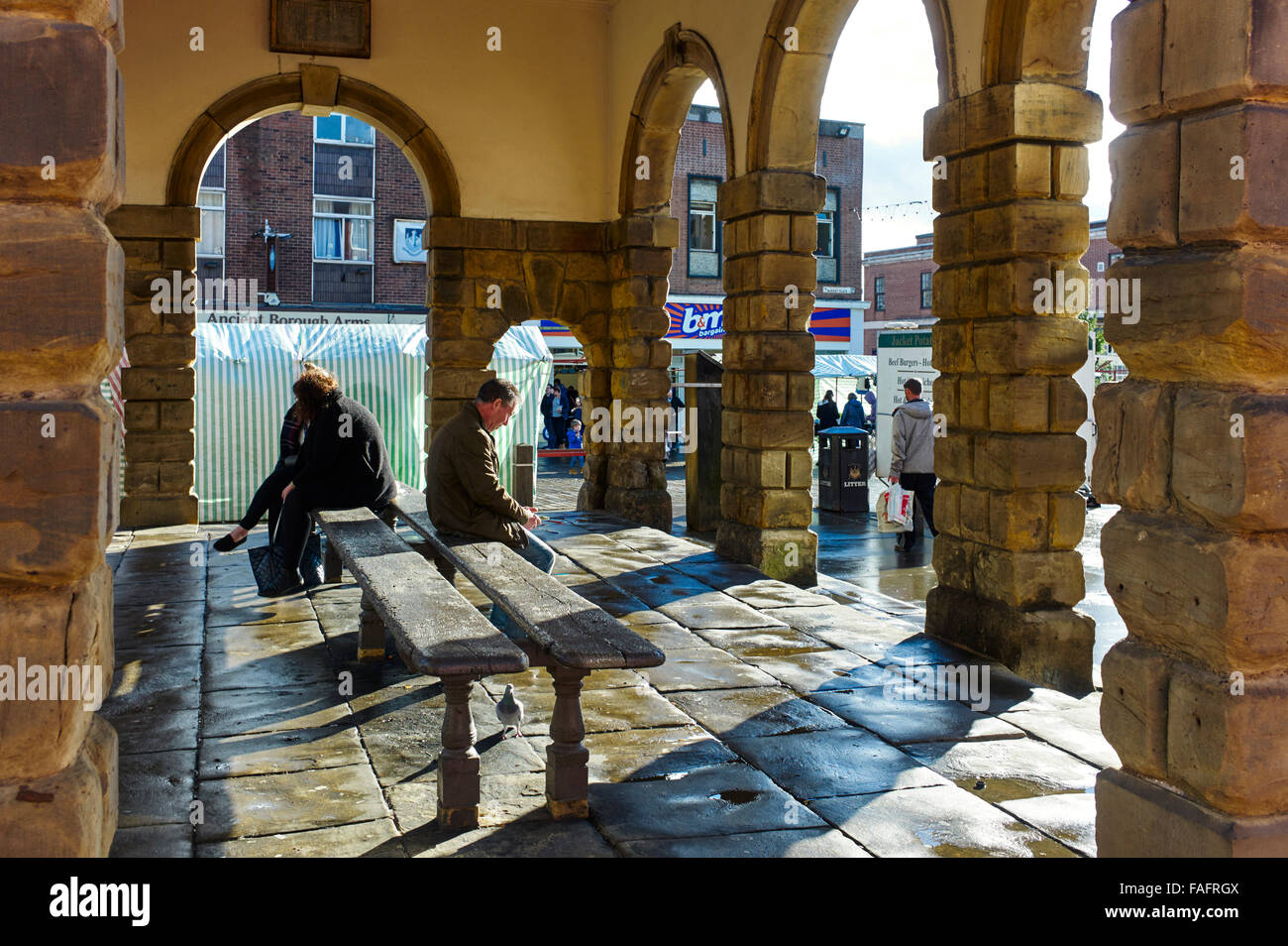 Market shelter at Pontefract, Yorkshire Stock Photo - Alamy