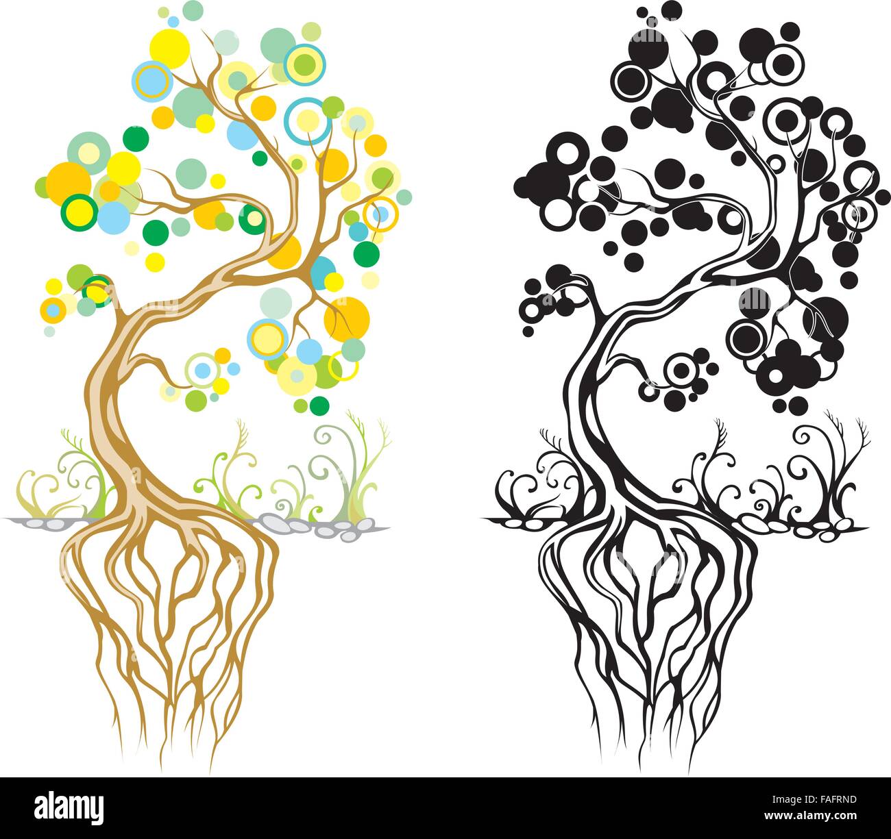 stylized green tree Stock Vector Image & Art - Alamy
