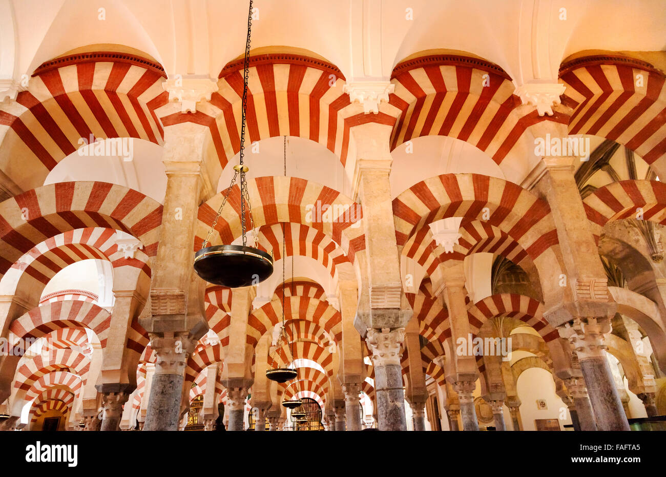 Arches Pillars Mezquita Cordoba Spain. Created in 785 as a Mosque, was ...