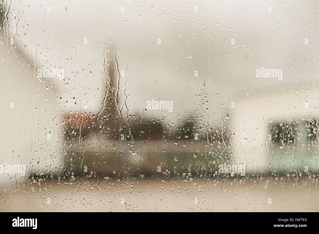 View through a rain splattered window High Resolution Stock Photography ...