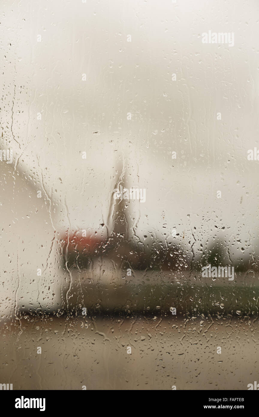 View through a rain splattered window hi-res stock photography and ...