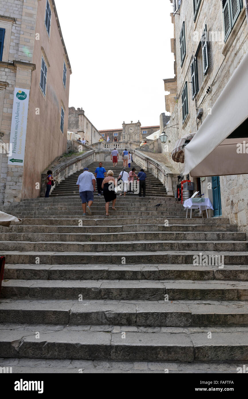 Steep steps leading from Gundulic Square to St. Ignatius Church ...