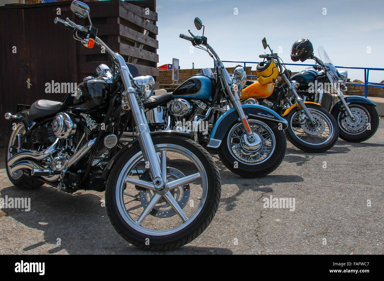 Harley Davidson Motorcycles ion a row Stock Photo - Alamy