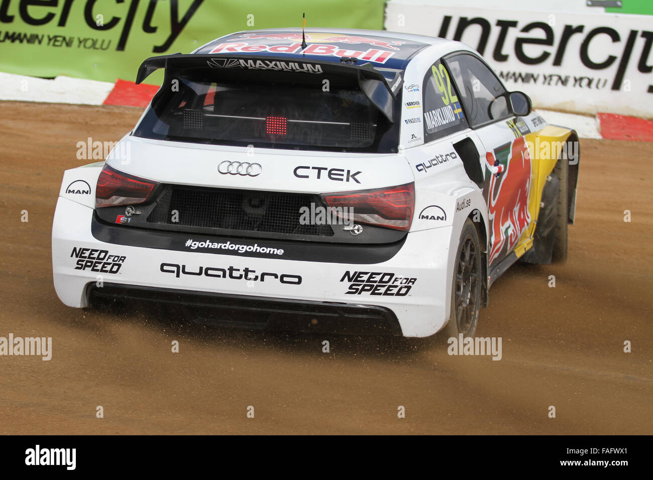 Anton Marklund drives Audi S1 of EKS Team in FIA World Rallycross ...