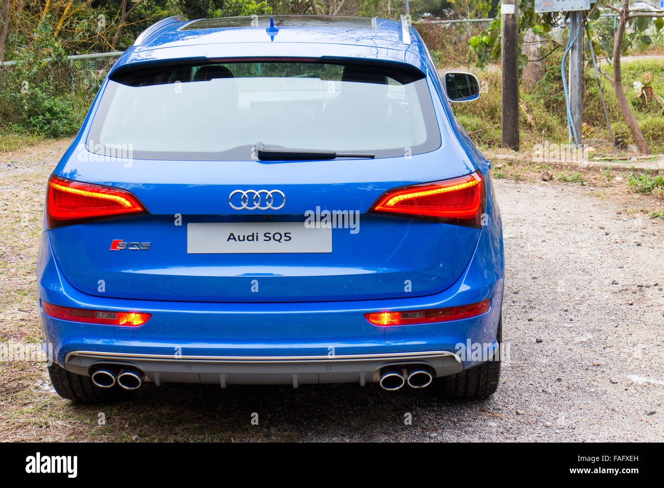 Hong Kong, China FEB 17, 2014 : Audi SQ5 High Performance SUV test ...