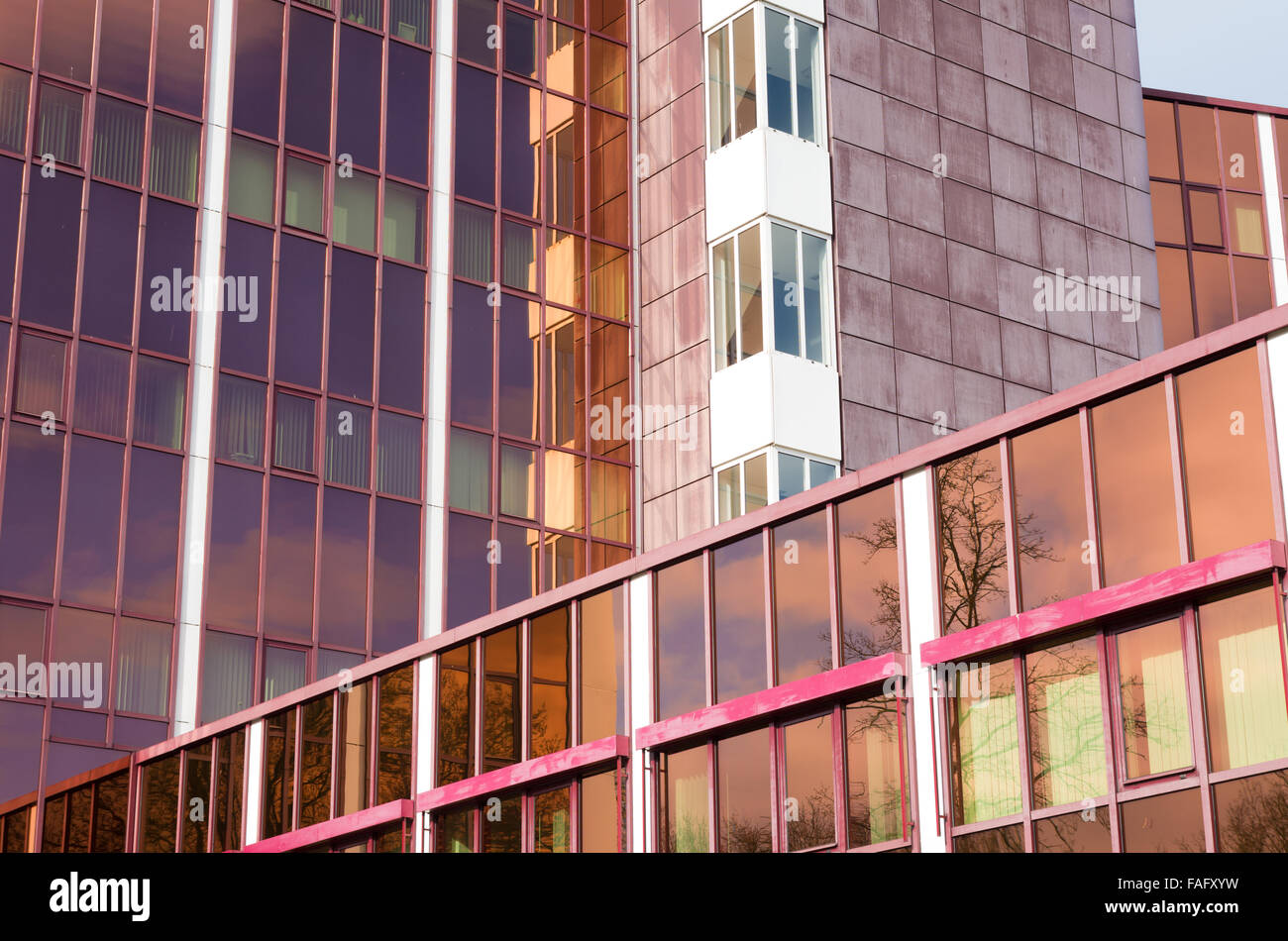 exterior of a modern office building with brown glass Stock Photo - Alamy