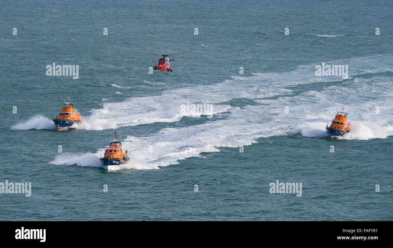 Royal Navy 771 Squadron final exercise with the RNLI Stock Photo - Alamy