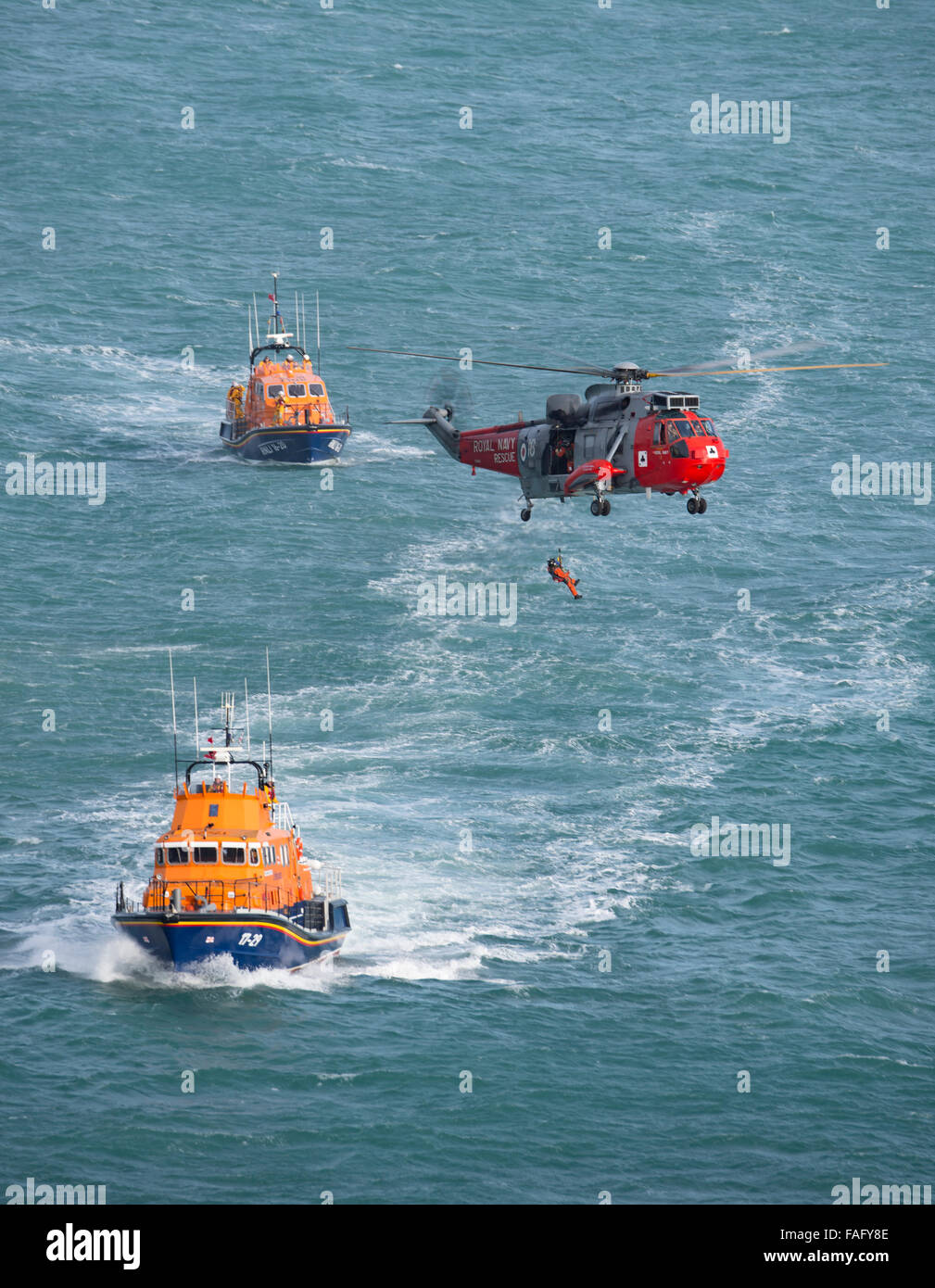 Royal Navy 771 Squadron final exercise with the RNLI Stock Photo - Alamy