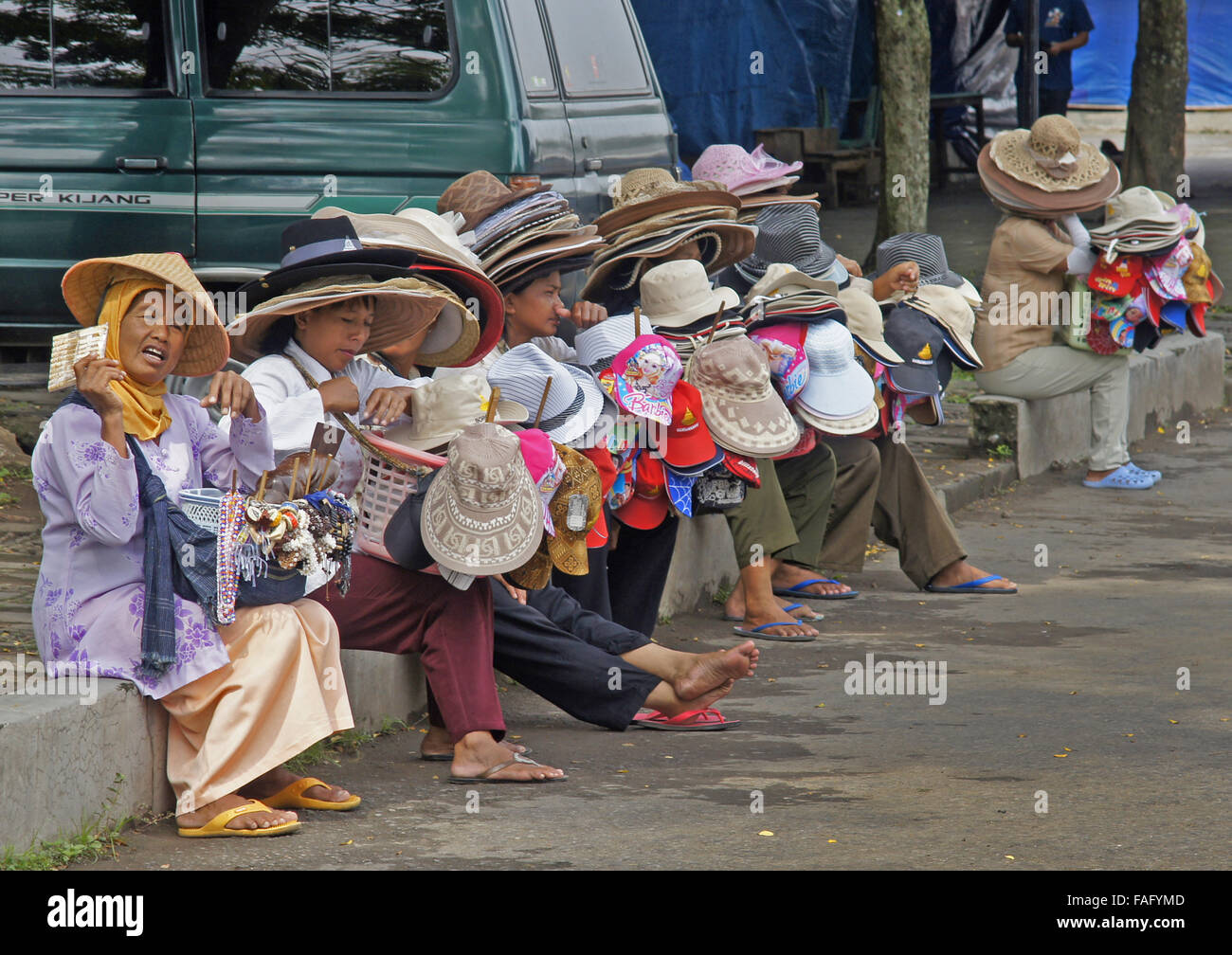 Hat sellers with many hats Stock Photo - Alamy