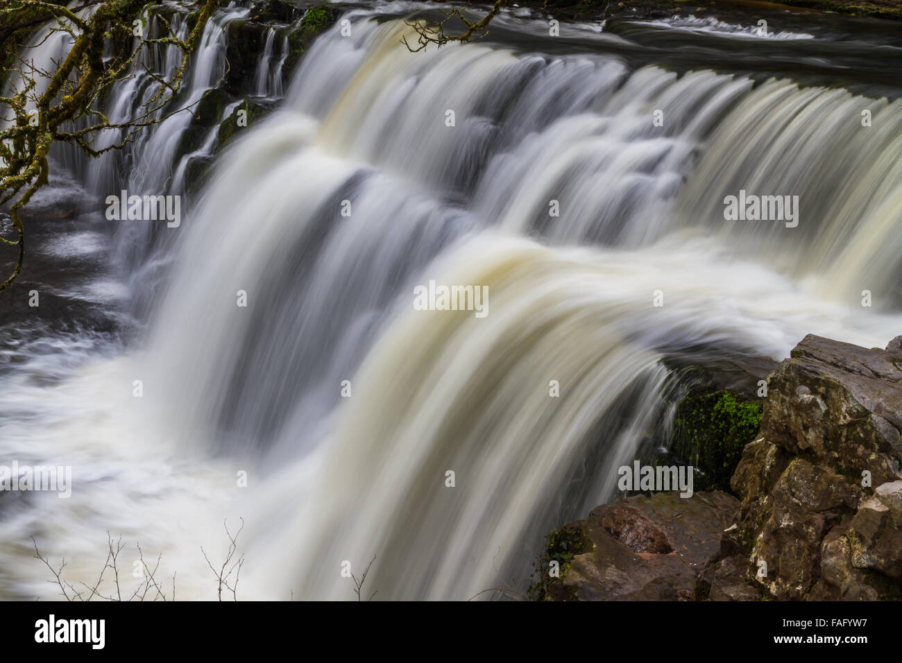 Sgwd y Pannwr Falls, waterfall. Pontneddfechan, Vale of Neath, Powys ...