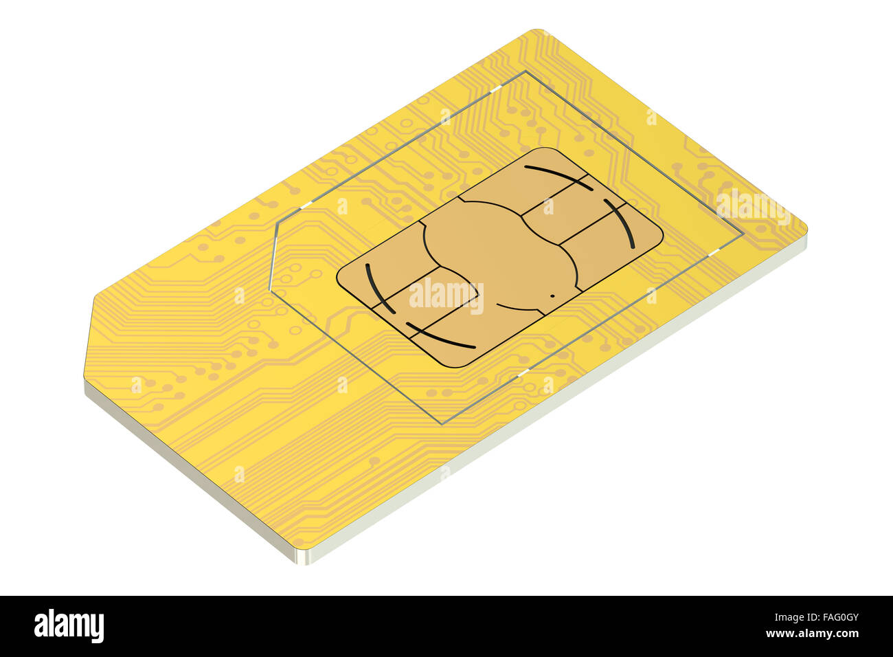 golden SIM card isolated on white background Stock Photo - Alamy