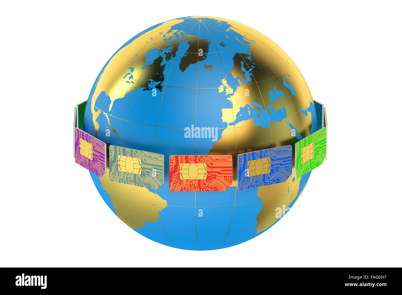 Set of color SIM cards isolated on white background Stock Photo - Alamy