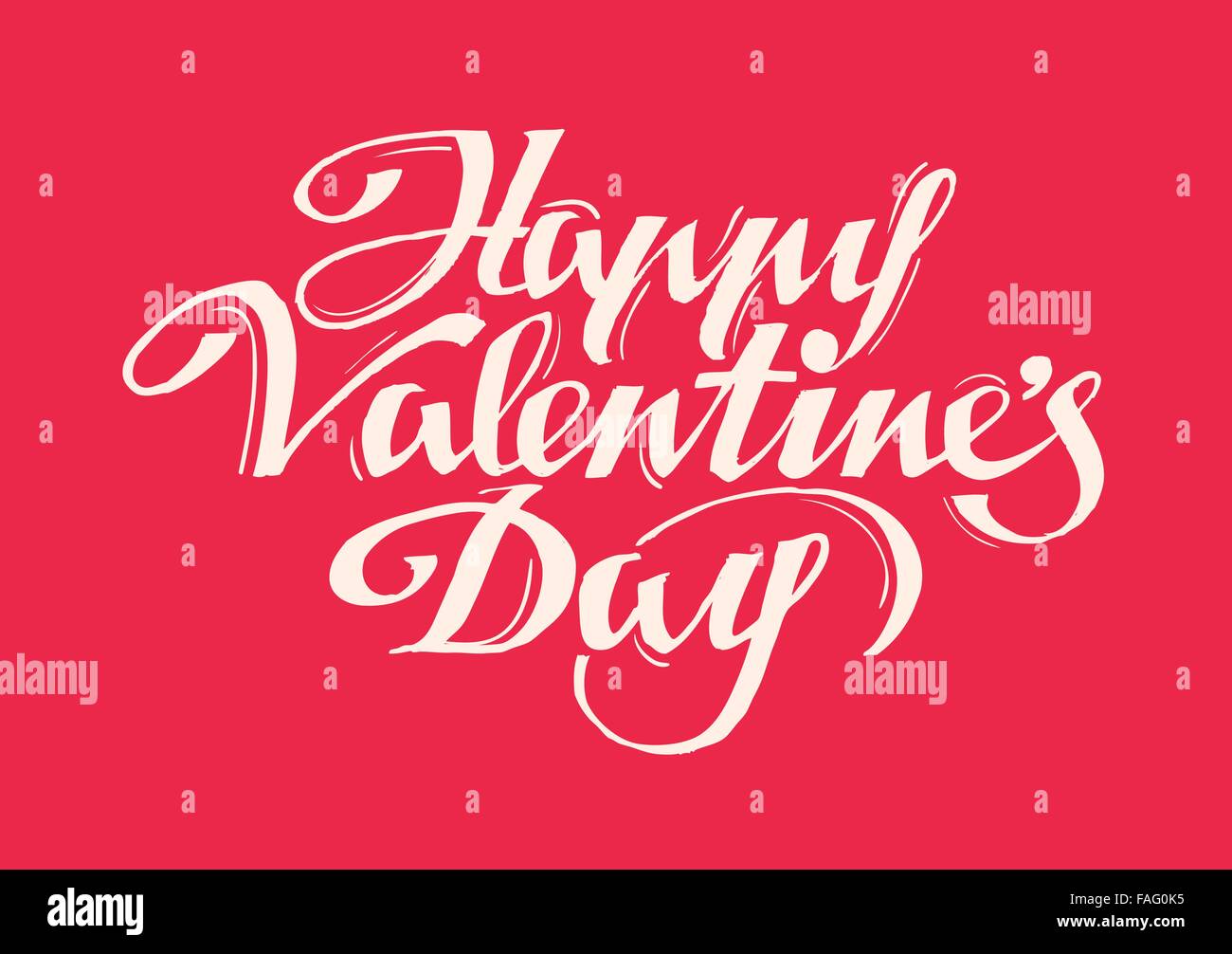Happy Valentine's Day hand lettering. vector illustration Stock Vector ...
