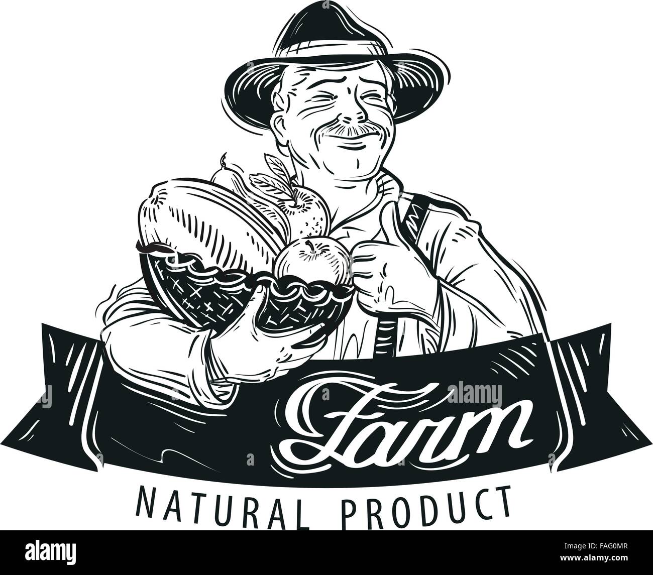 Fresh fruits, food vector logo design template. Gardening, horticulture ...