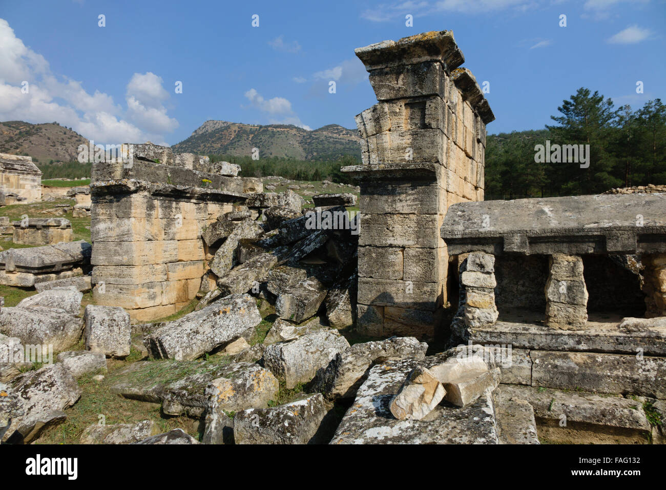 Turkey travel - early AD period stone tombs of the Phrygian necropolis ...