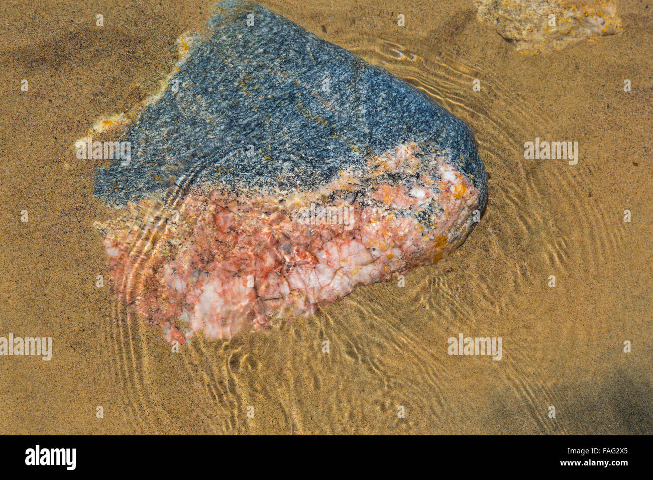 Closeup detail of rocks in clear water in Lake Superior Provincial Park ...