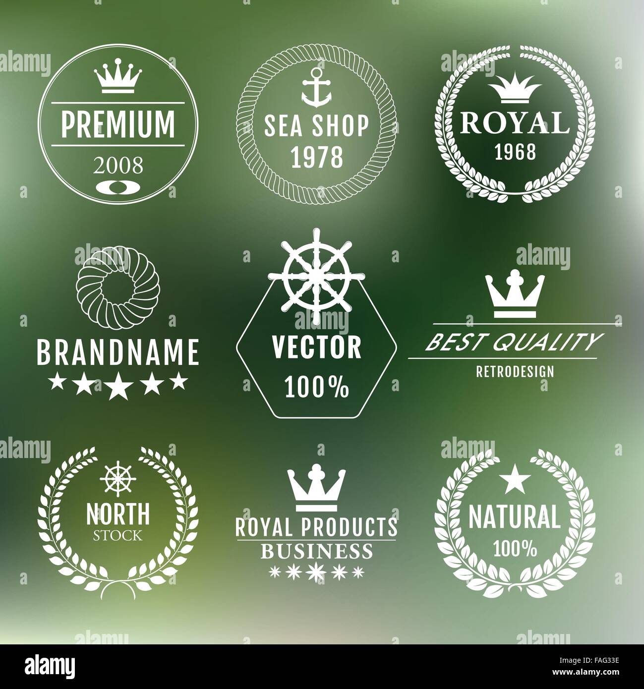 Vector illustration set of logos Stock Vector Image & Art - Alamy