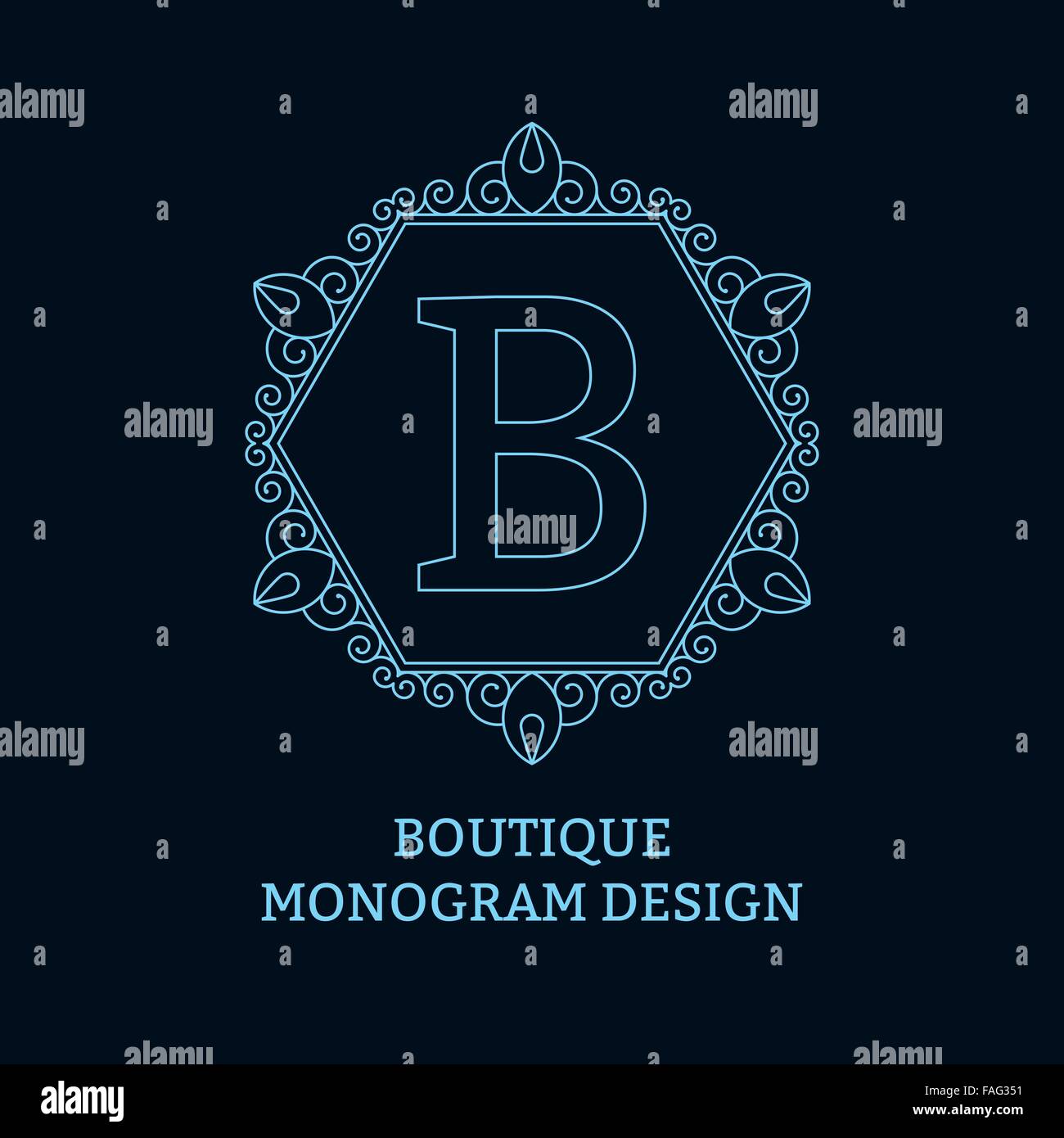 Vector illustration monogram design Stock Vector Image & Art - Alamy