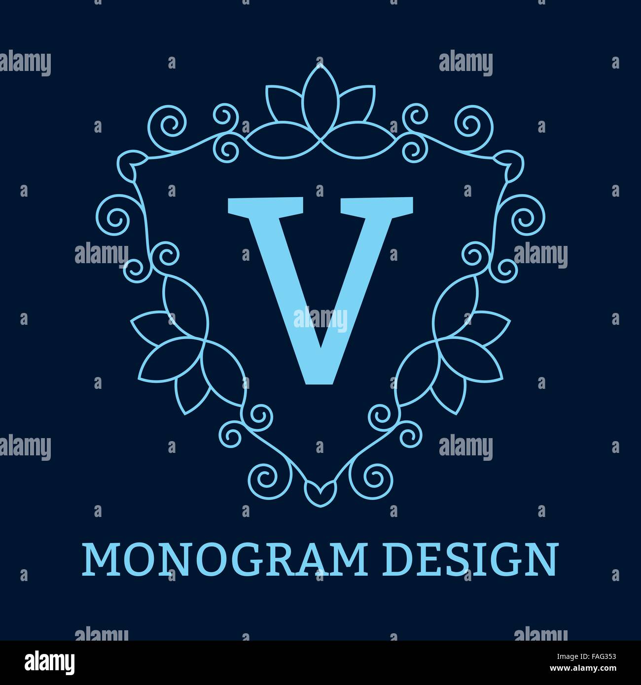 Vector illustration monogram design Stock Vector Image & Art - Alamy