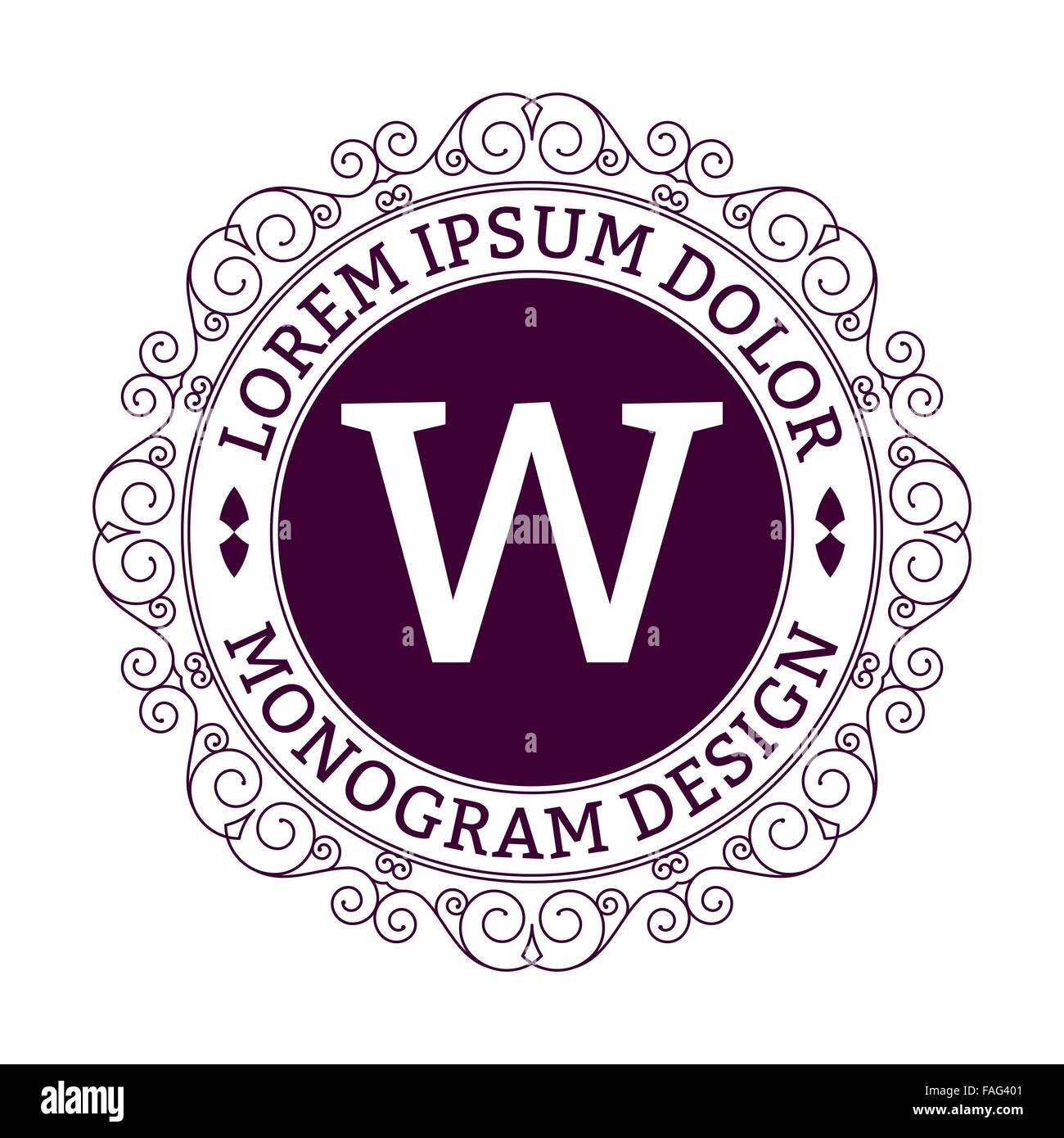 Vector illustration monogram design Stock Vector Image & Art - Alamy