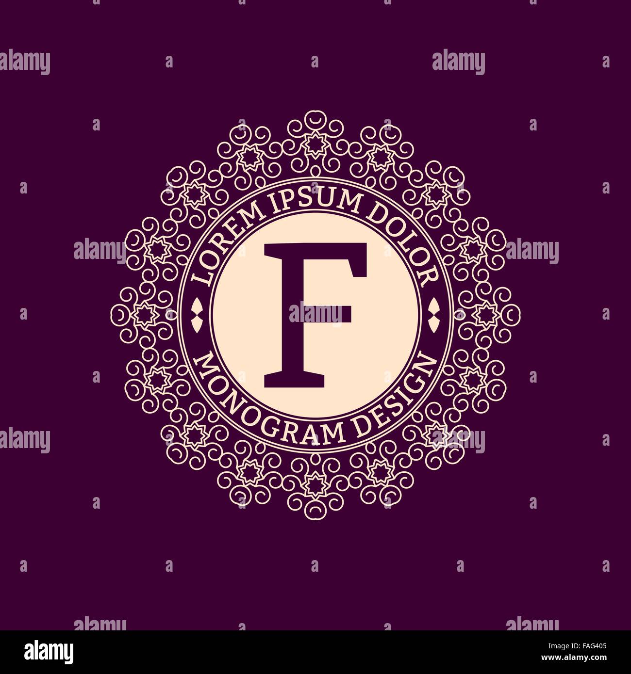 Vector illustration monogram design Stock Vector Image & Art - Alamy