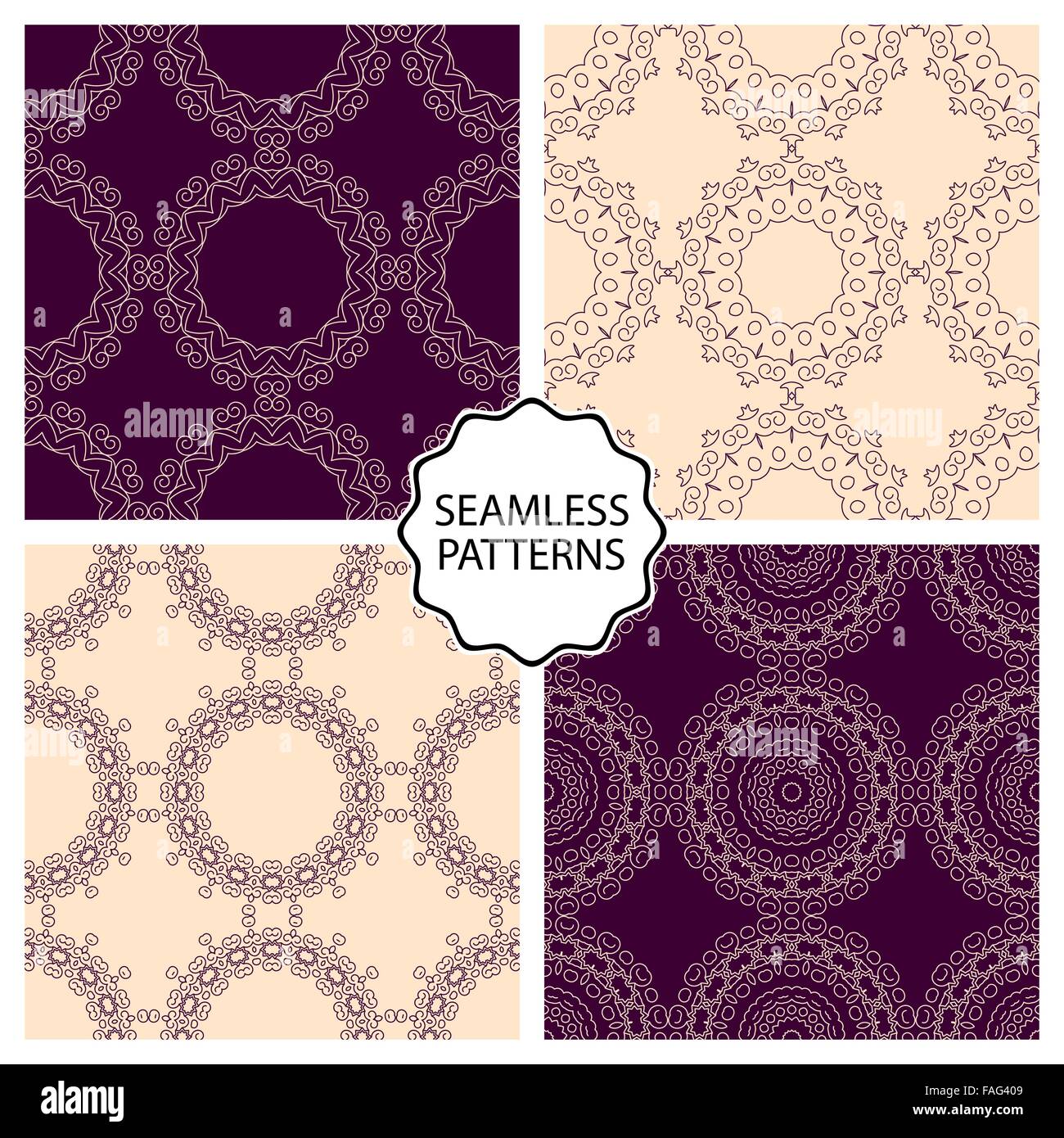 Vector illustration. Set of seamless line patterns Stock Vector Image & Art - Alamy