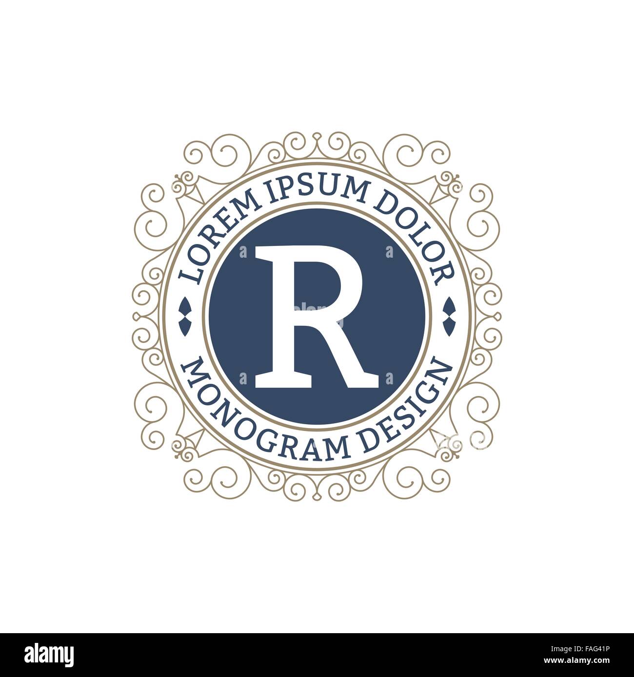 Vector illustration monogram design Stock Vector Image & Art - Alamy