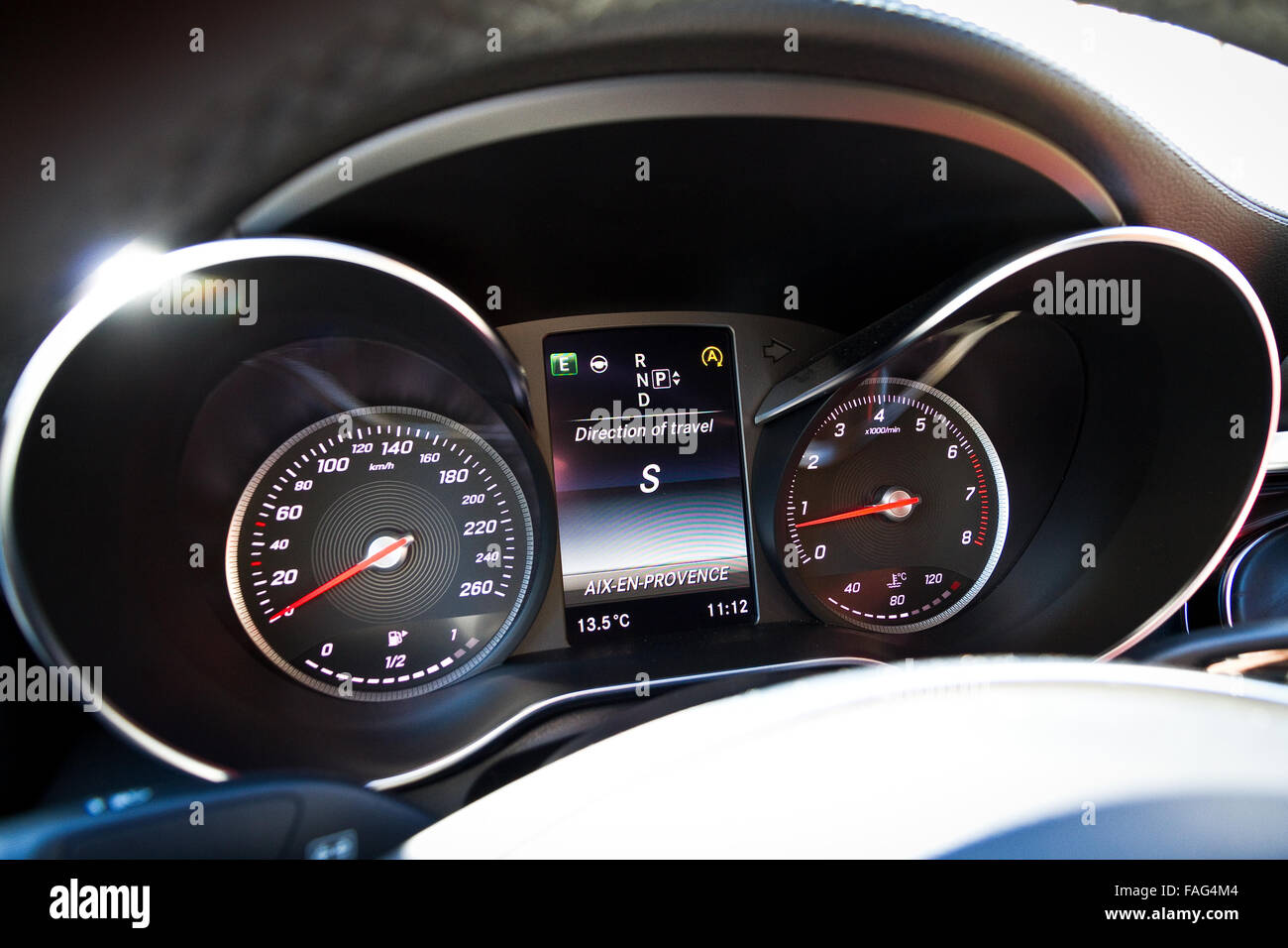 Mercedes benz c class dashboard hi-res stock photography and images - Alamy