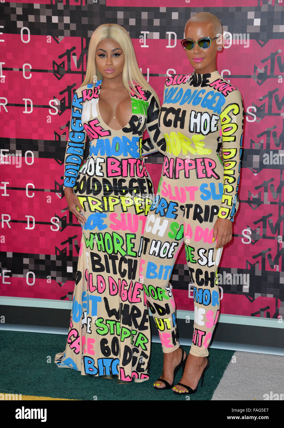 LOS ANGELES, CA - AUGUST 30, 2015: Blac Chyna & Amber Rose at the 2015 ...