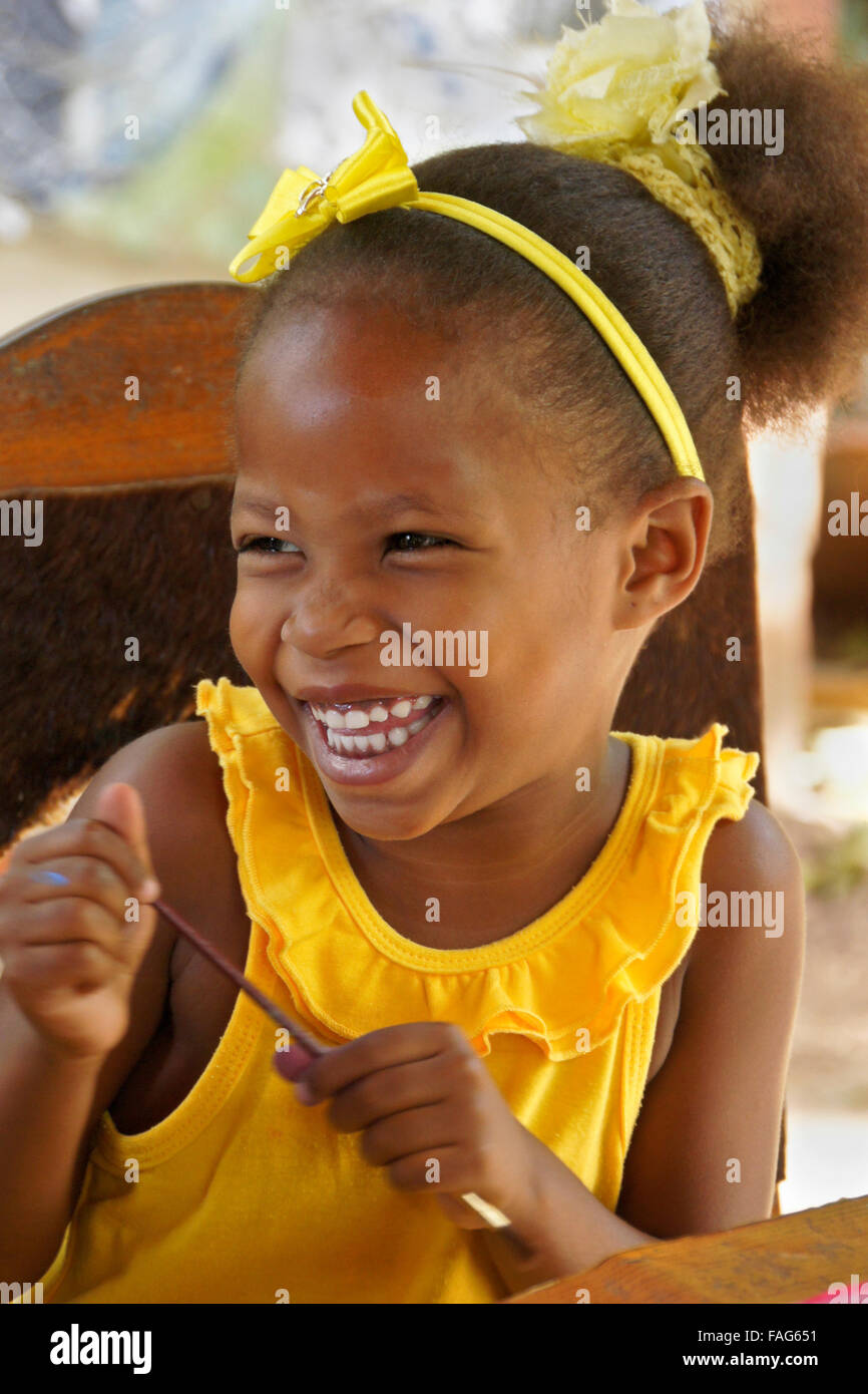 Happy little girl, Pinar del Rio, Cuba Stock Photo - Alamy