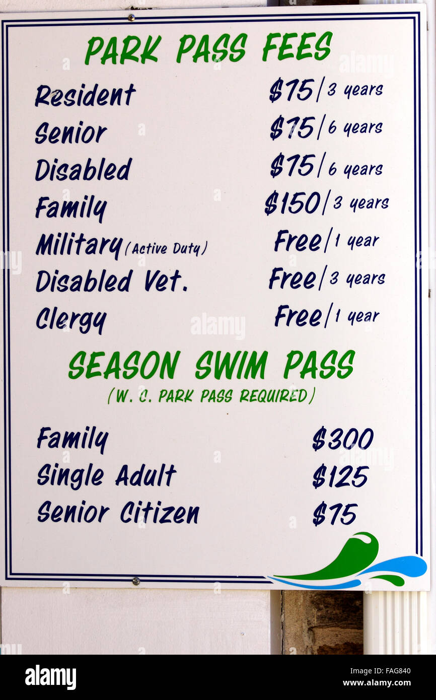 Park fees sign Tibbetts Brook Park Westchester County Yonkers New York ...