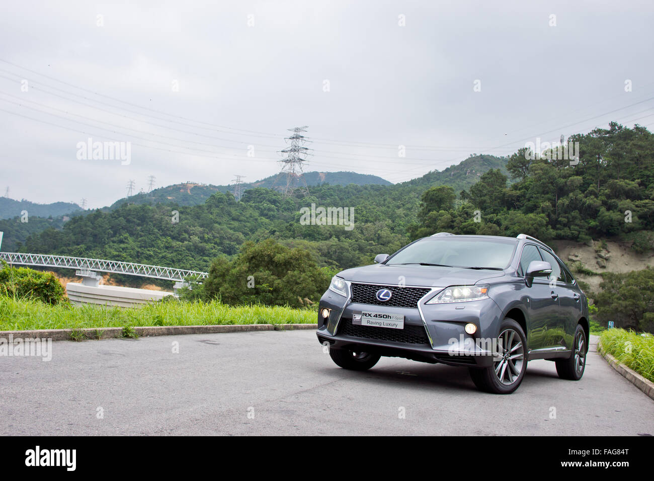Hong Kong, China May 24, 2012 : Lexus RX 450h Hybrid SUV test drive on ...