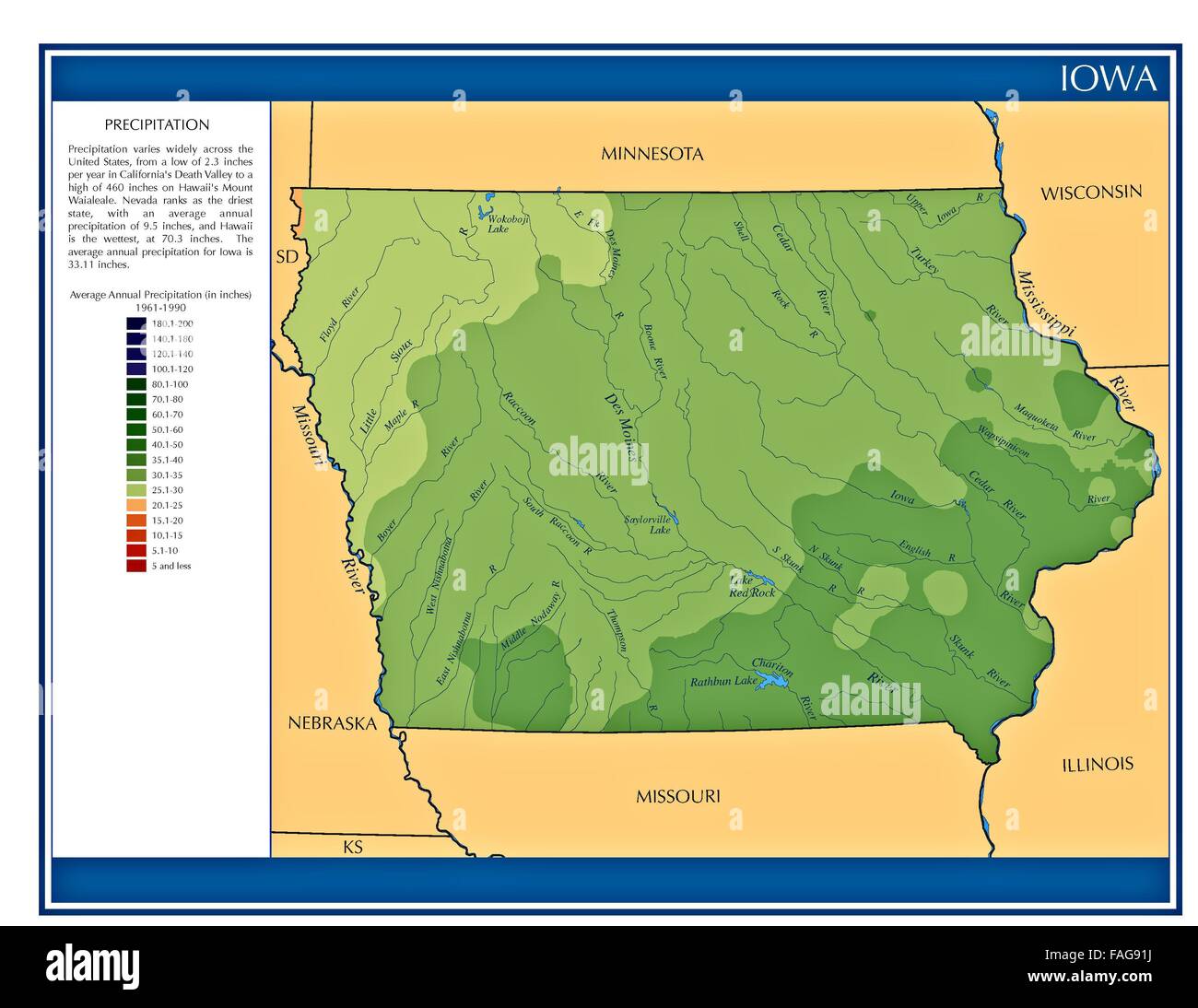 Iowa county map hi-res stock photography and images - Alamy