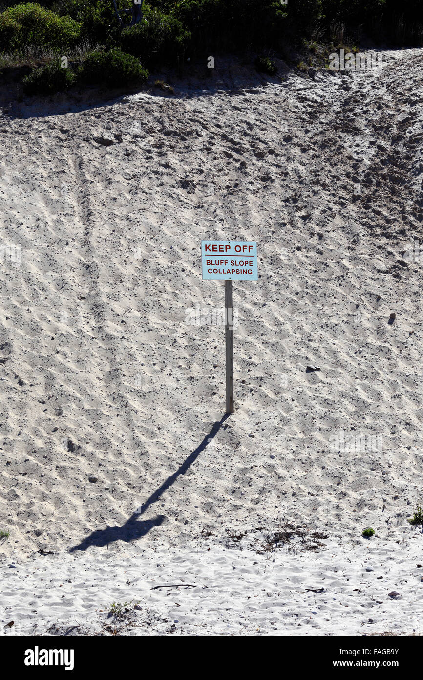 Danger erosion warning sign hi-res stock photography and images - Alamy