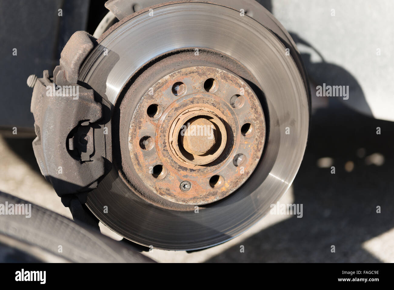 a front Disk brake assembly on a modern car Stock Photo - Alamy