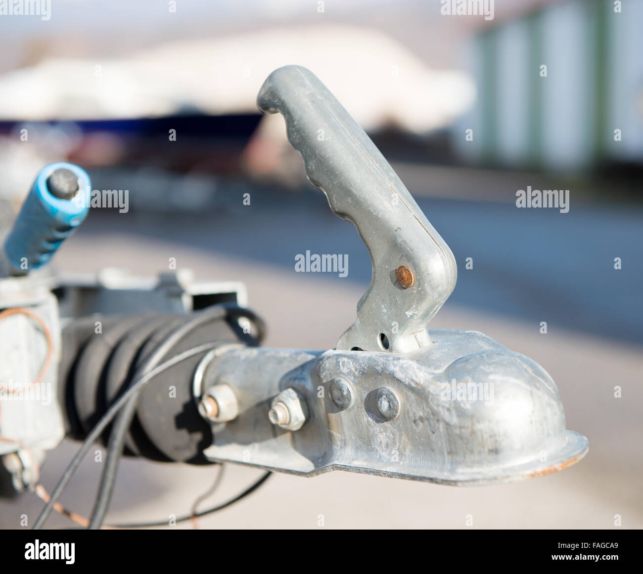 a close-up trailer hook for boats Stock Photo - Alamy