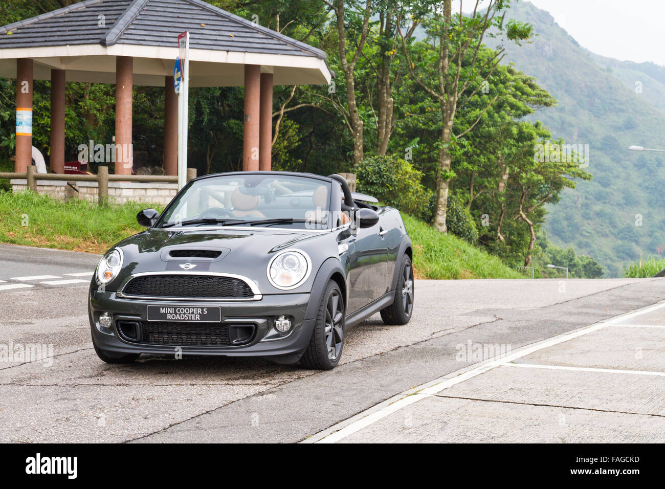 Hong Kong, China AUG 28, 2012 : Mini Cooper S Roadster test drive on ...