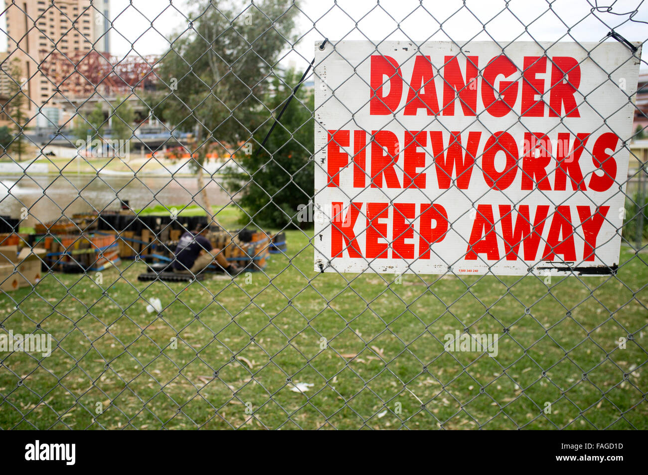Adelaide Australia. 30th December 2015. A fireworks exclusion zone is ...