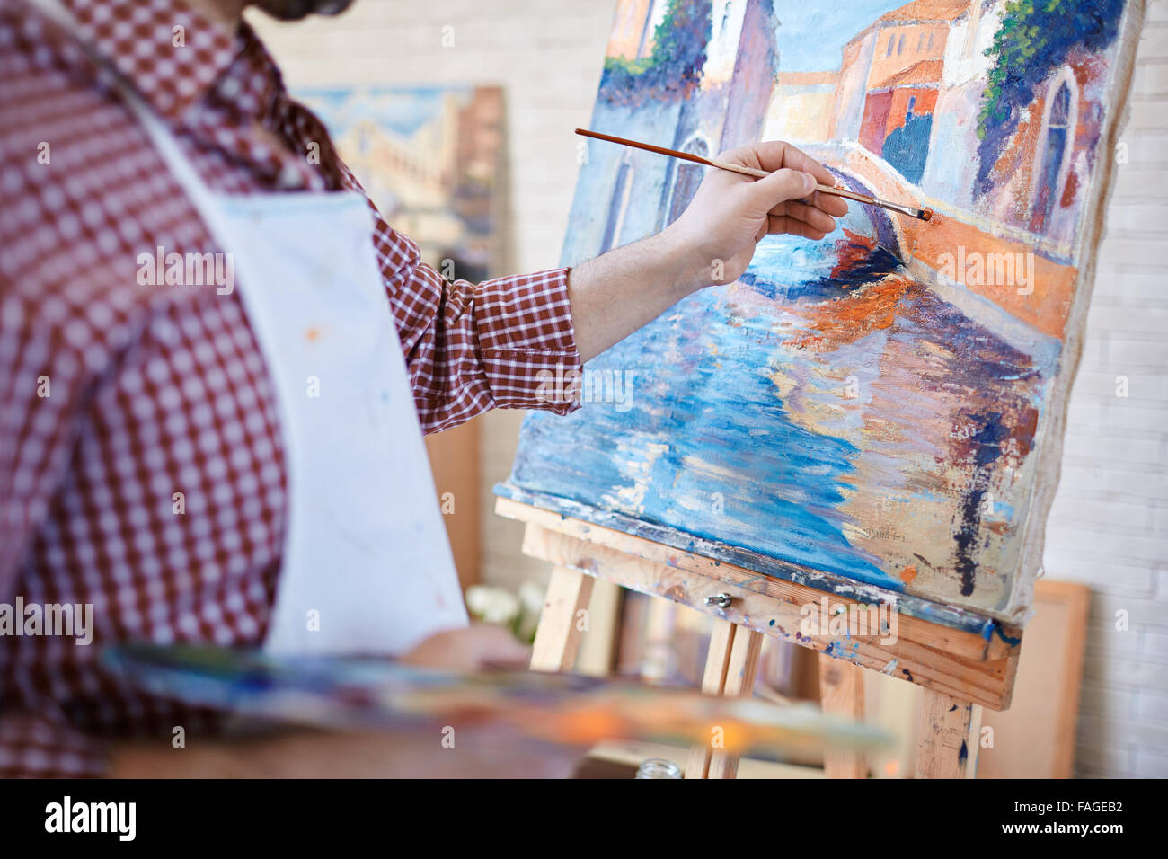 Close up hand painting landscape hi-res stock photography and images ...
