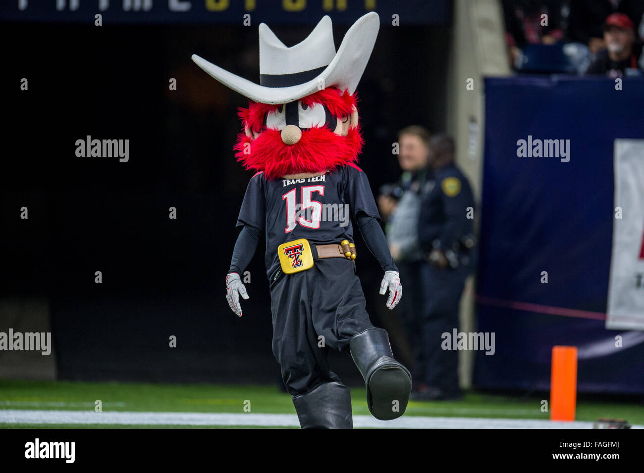 Houston, Texas, USA. 29th Dec, 2015. The Texas Tech mascot Raider Red ...
