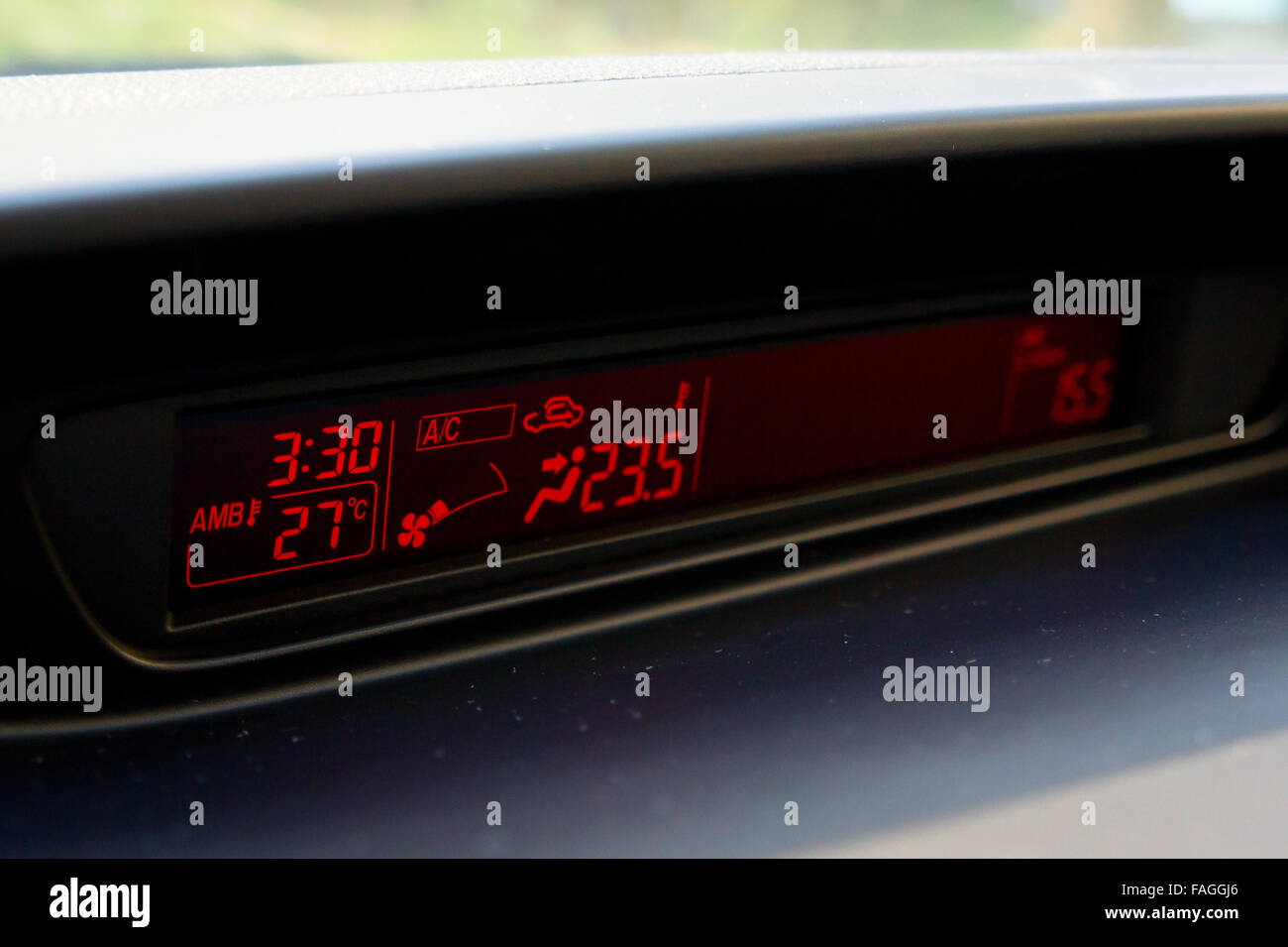 air conditioner display in car, with led display Stock Photo - Alamy