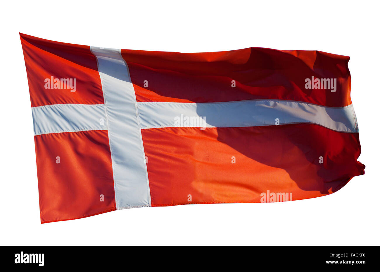 Flag of Denmark. Isolated over white background Stock Photo - Alamy