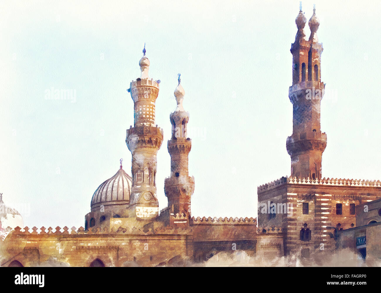 Al azhar mosque painting hi-res stock photography and images - Alamy